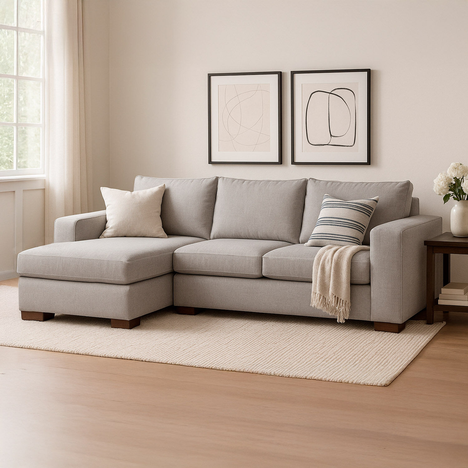 Sofá Seccional Izquierdo Praga Gris Claro | CIC