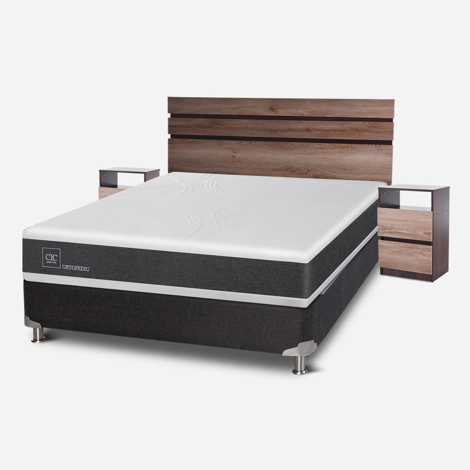 Box Spring 2 Plazas Ortopedic Base Normal 5 Zonas + Set Ares | CIC