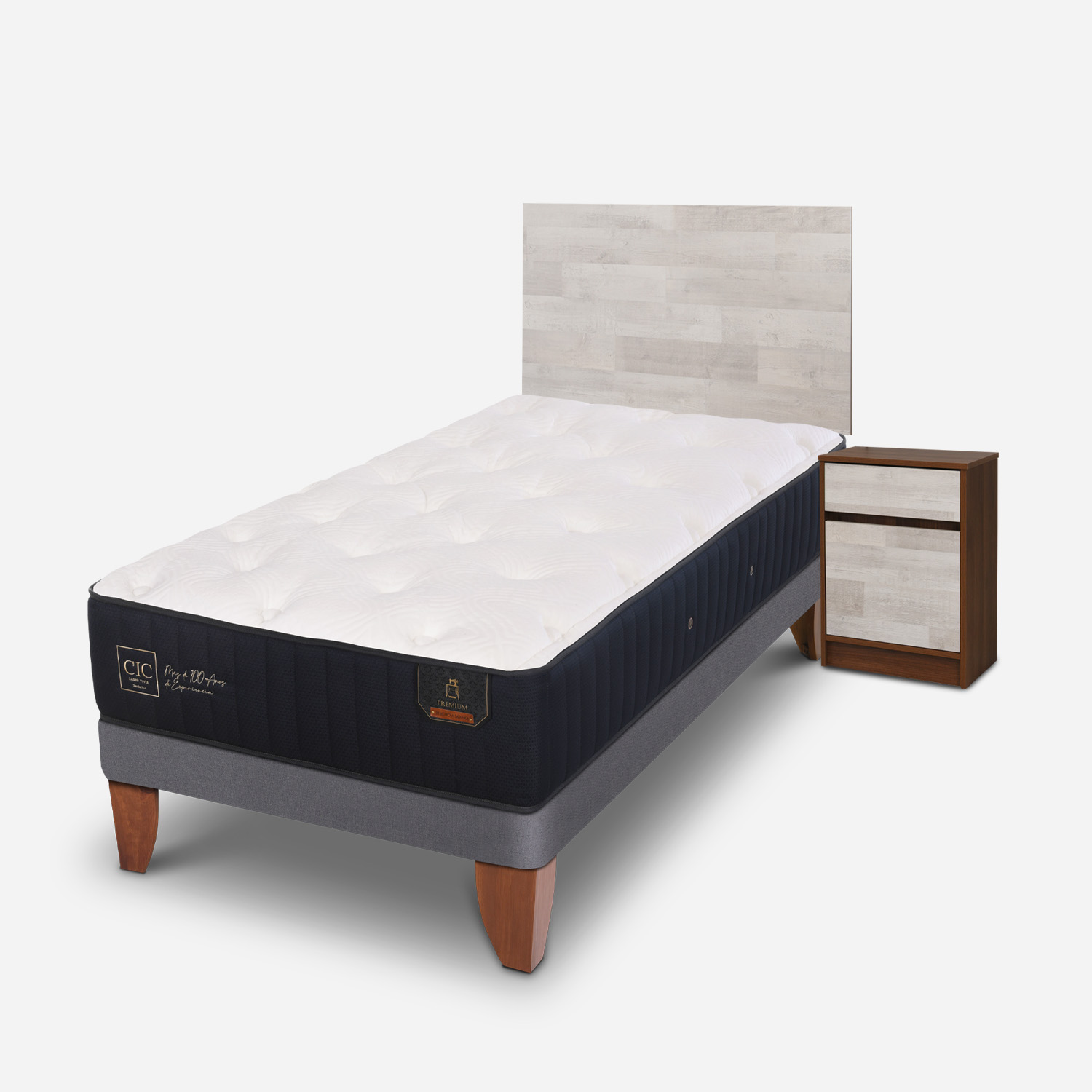Cama Europea 1,5 Plazas Premium + Set Legno | CIC