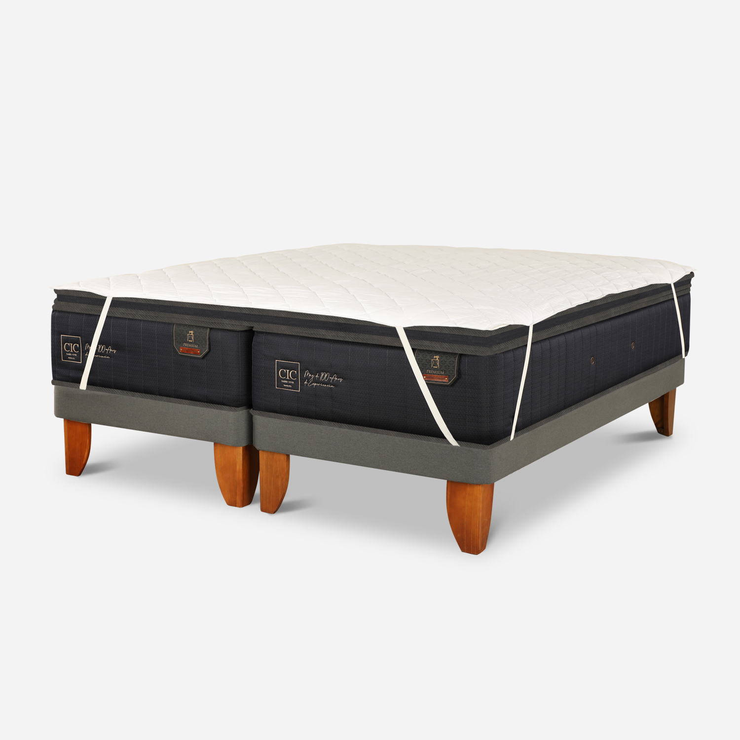 Dúplex Cama Europea 1 Plaza Premium + Topper Premium + Cubrecolchón | CIC
