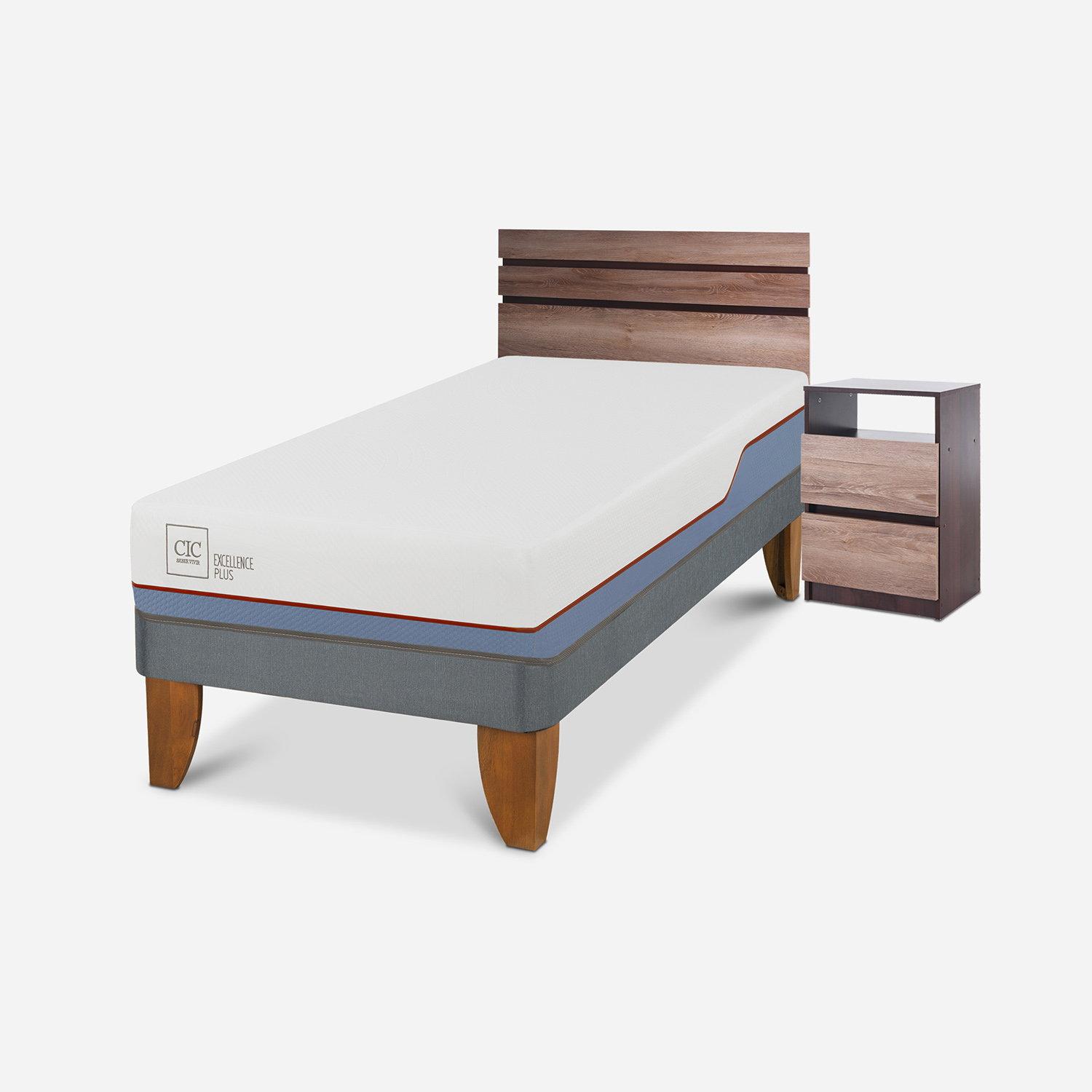 Cama Europea 1 Plaza Excellence Plus + Set Ares | CIC